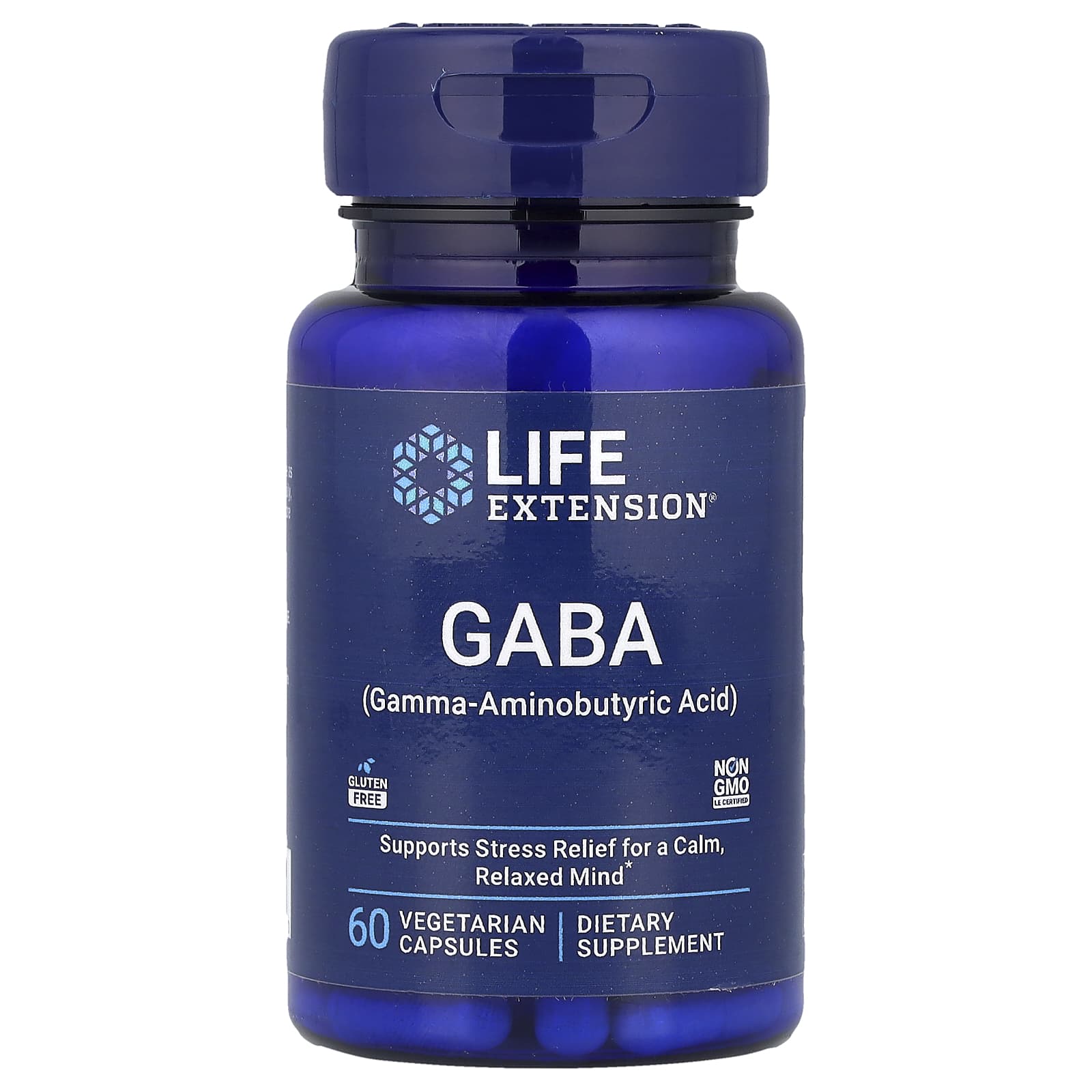 Купить Life Extension, GABA (ГАМК), 60 вегетарианских капсул - Vitaline.uz